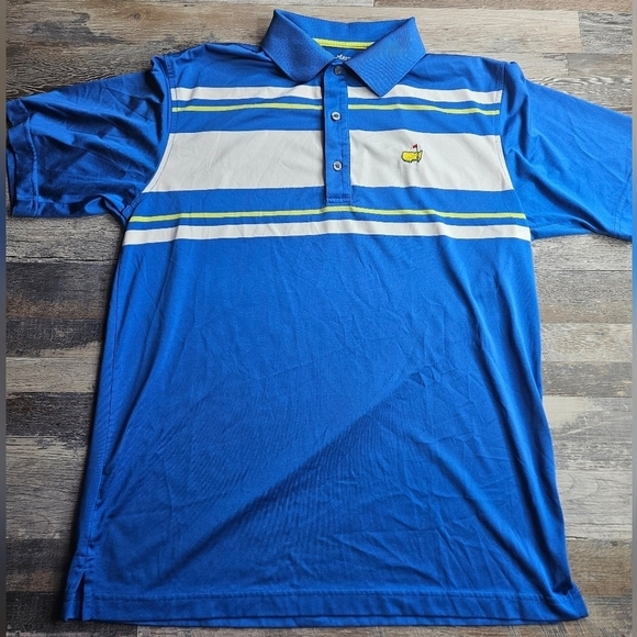 Masters | Shirts | Masters Golf Mens Polo Shirt Blue White Yellow ...